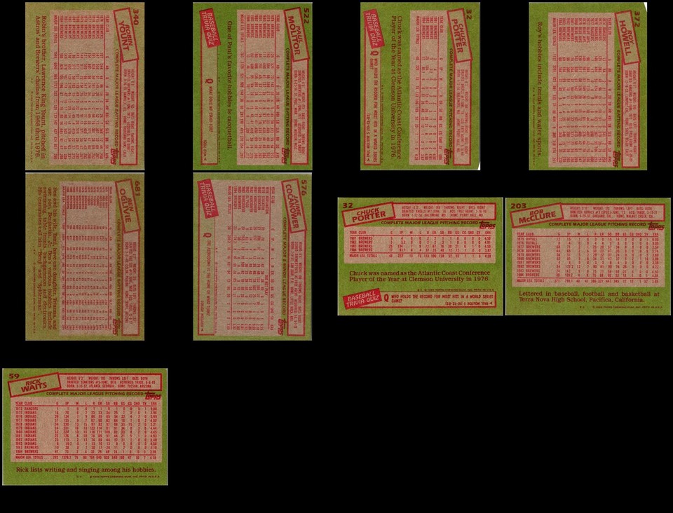 1985 Topps Milwaukee Brewers (9) Card Lot - MUST-HAVE ITEM – ONLY TODAY ...