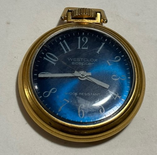 Vintage Westclox Scepter Blue Dial Pocket Watch Parts/Repair | eBay