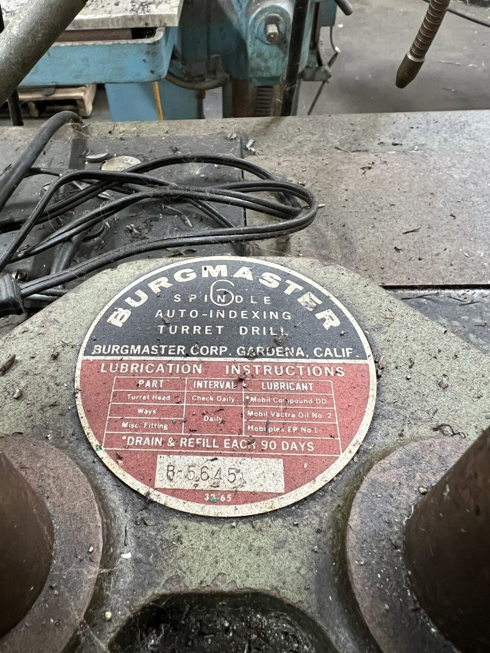 Burgmaster Turret Drill Press 6 Spindle Auto Indexing 115V Model B-5645 ...