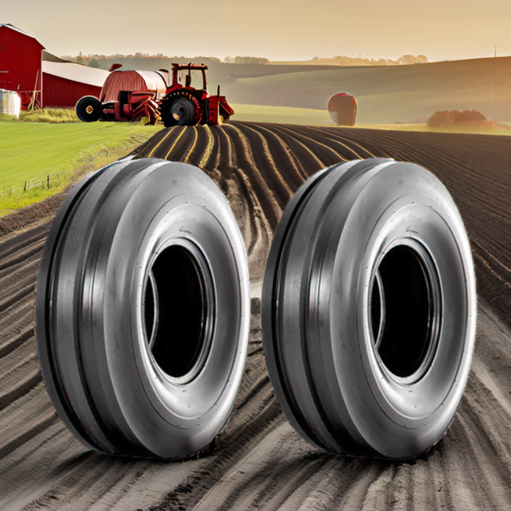 🚜 TWO 6.00-16 F2 3-Rib Tractor Tires w/Tubes 600-16 Front Tri-Rib Pair ...