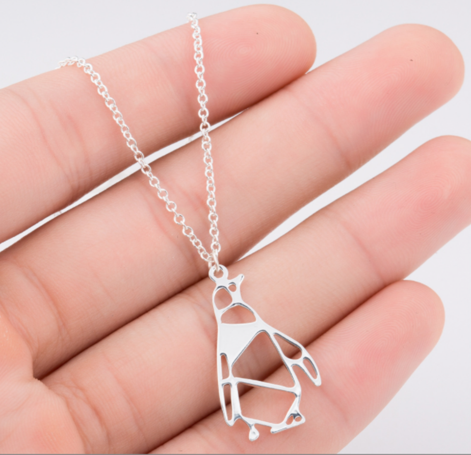 Titanium Penguin Pendant Gold Chain Necklace | eBay