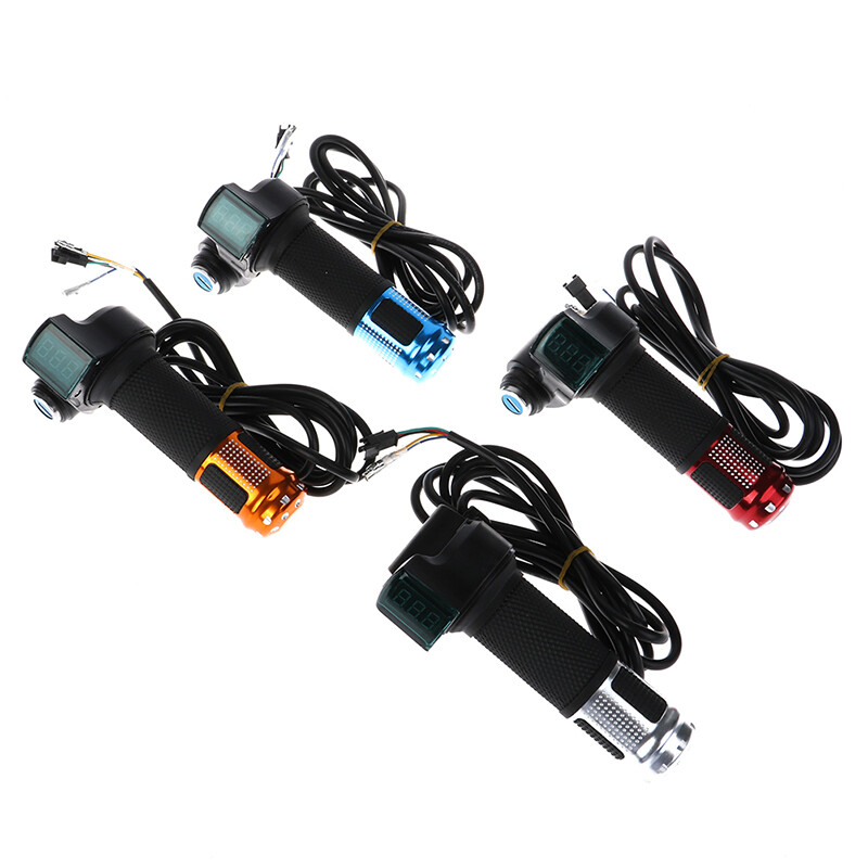 Electric Bike Throttle with LCD display Indicator Gas Handle Throttle ...