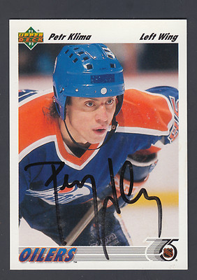 Petr Klima Autographed 1991-92 Upper Deck Hockey Card #111 Oilers | eBay