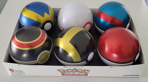 6 Empty Pokemon Ball Tin with Display / Great Ultra Premier Luxury ...