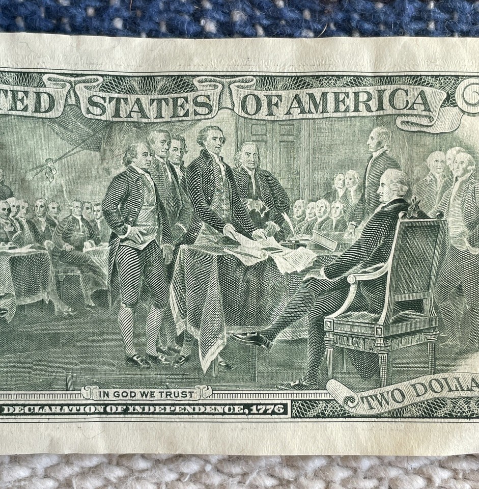 1995 Green B Two Dollar Bill Circulated | eBay UK