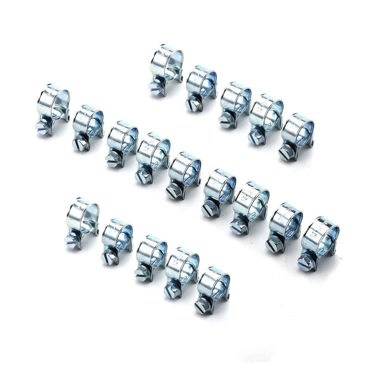 Adjustable 1/4" 5/16" 3/8" Fuel Injection Gas Line Hose Clamps Clip ...