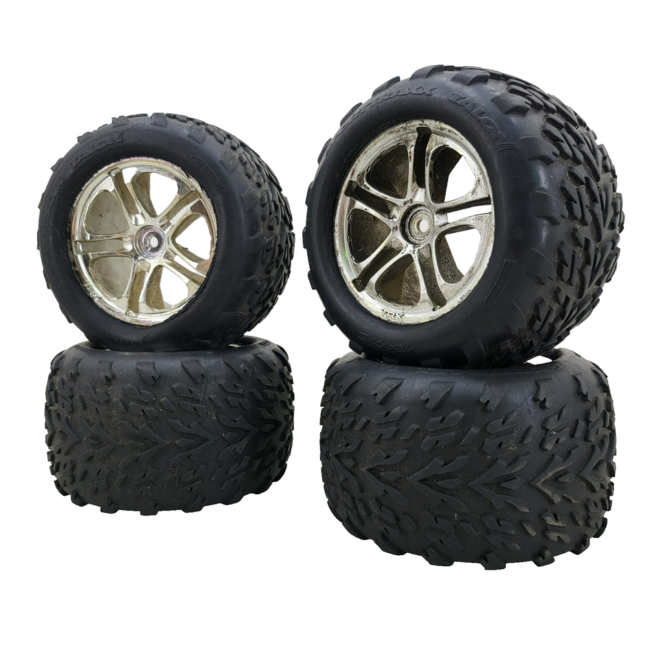 Traxxas T-Maxx Sporttraxx Talon tires on SS Split spoke wheels, see ...