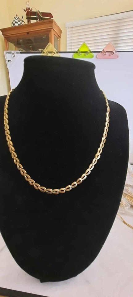 Vintage 14k Gold Coffee Bean Link 16" Chain UNOAERRE, Italy 7 Grs ...