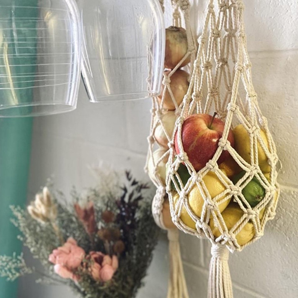 Fruit Basket Kitchen Hanging Vegetable Basket Woven Fruit Basket ...