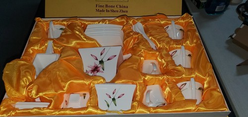 Authentic- Beautiful Fine bone china Tea Set- Auratic- made in Shen ...