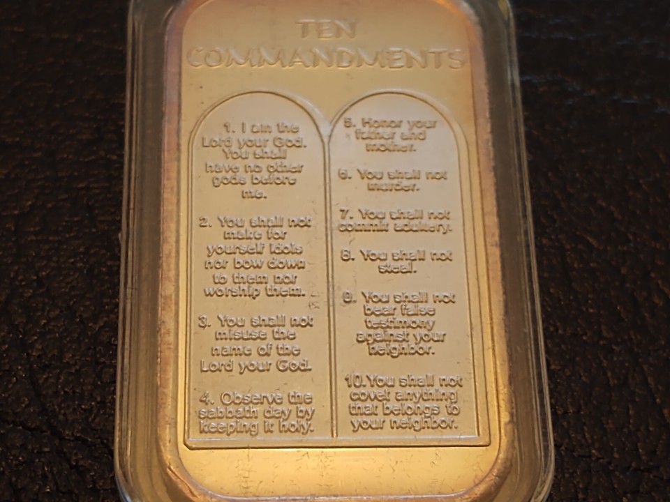 1 Oz 999 Fine Silver Ten Commandments 1 Oz Silver Bar | eBay
