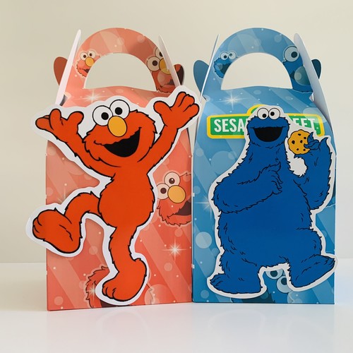 6x Sesame Street Lolly Loot Bag Box. Party Supplies Bunting Elmo Cookie ...