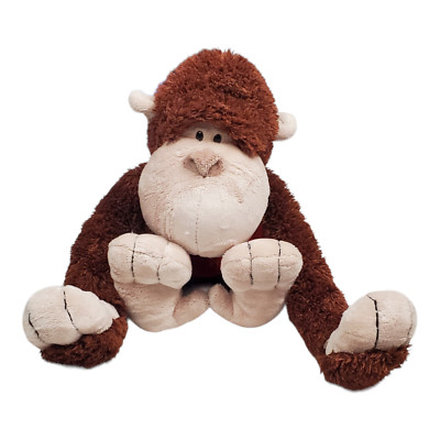 Monkey Chimp Plush Brown Red Heart Long Arms Valentine's Day Toy ...