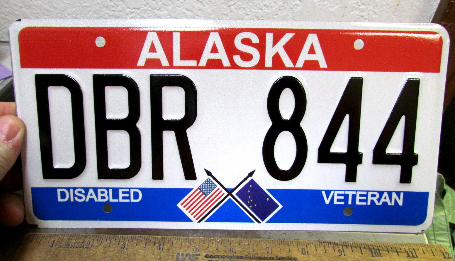 Alaska metal License Plate 2014 Military Disabled Veteran DBR 844, MINT ...
