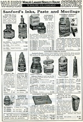 1940 Print Ad of Sanford's Inks Liberty Paste & Mucilage | eBay