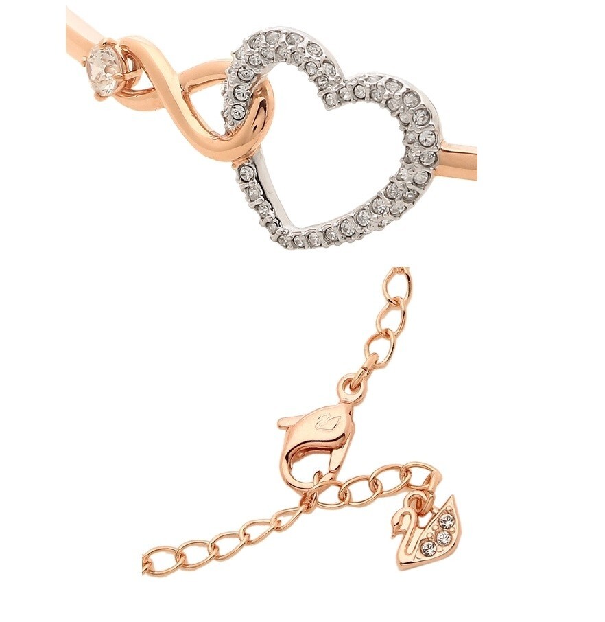 New w Gift Box SWAROVSKI Brand 5518869 Rose Gold Infinity Heart Bangle ...