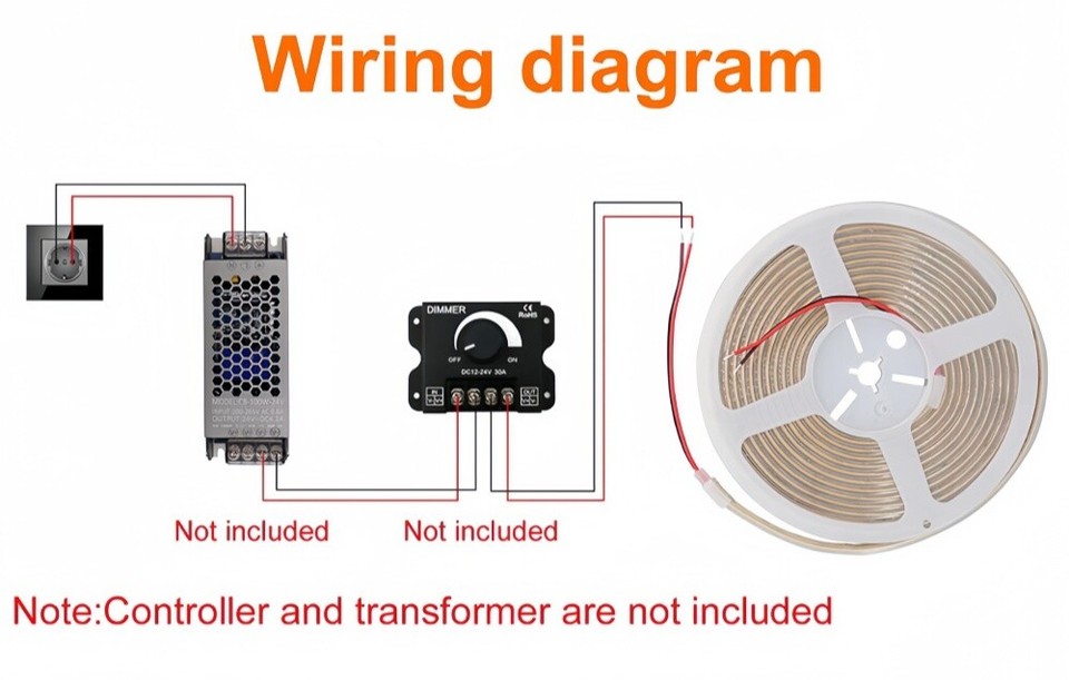 5pcs DC Low Voltage Power Cord Connector Line for Waterproof LED Cob ...