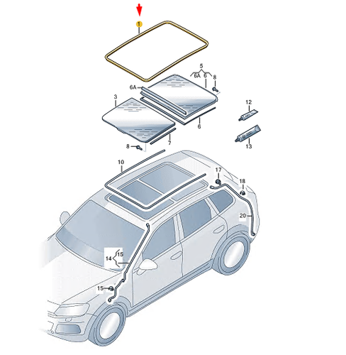 Volkswagen TOUAREG 7P Joint de toit ouvrant 7P0877459C NOUVEAU ORIGINE ...