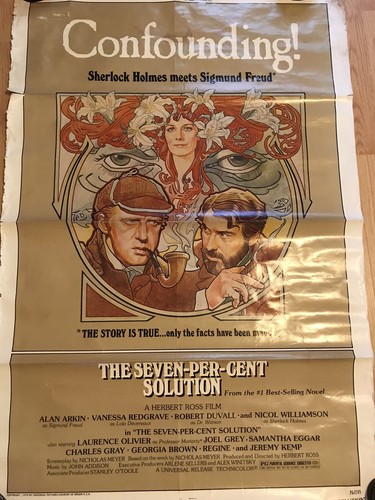 1976 The SEVEN PERCENT SOLUTION 1 SHEET MOVIE POSTER SHERLOCK HOLMES ...