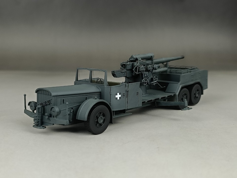 1/72 Built WWII German Vomag 7 mit 8.8cm Flak AA Truck Model | eBay