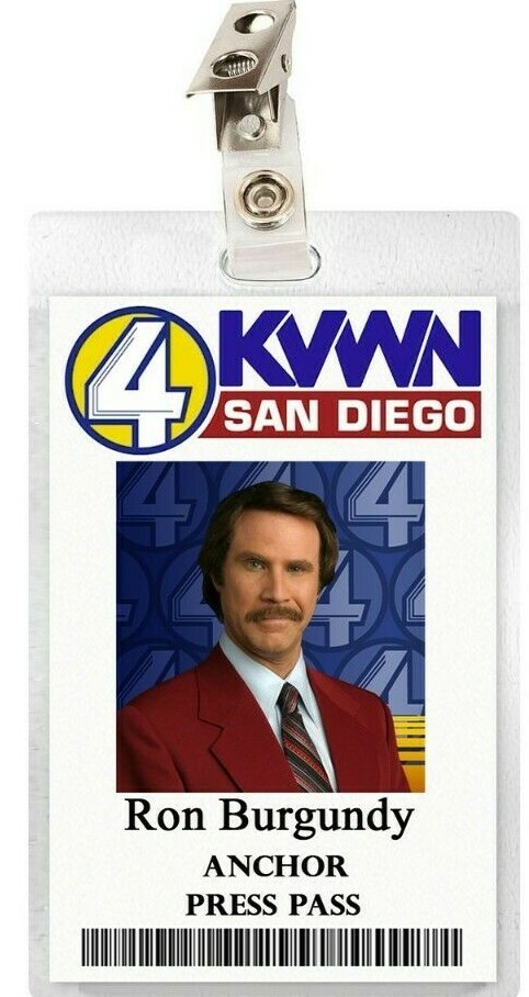 Ron Burgundy Channel 4 News Logo Anchorman KVWN Channel 4 News Men's
