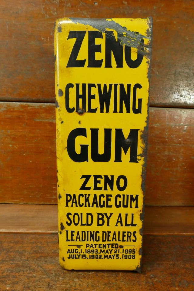 Vintage Zeno Chewing Gum 1 Cent Vending Porcelain Coin Operated Machine ...