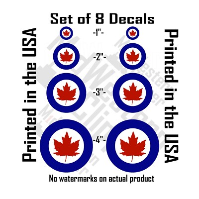 8 Canadian RCAF roundels 2 x1" 2" 3" 4" stickers. Canada 1946-1965 | eBay