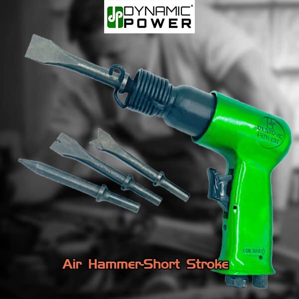 Dynamic Power Short Barrel Air Hammer Kit with 4-Chisels Alloyed steel ...