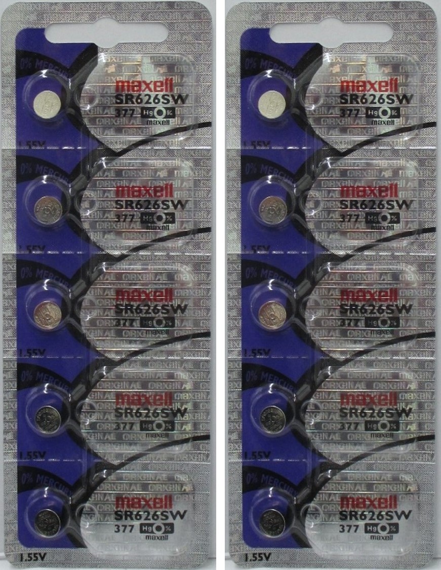 Maxell Button Cell SR626SW 377 Pack of 10 Batteries | eBay