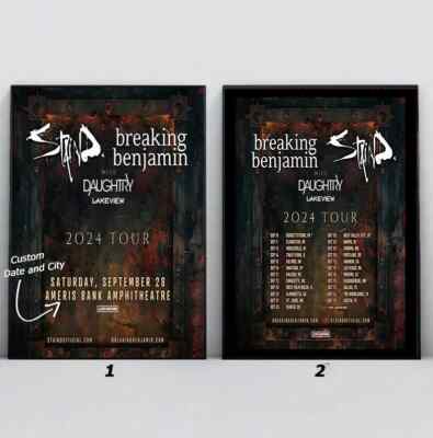 Staind & Breaking Benjamin with Special Guest Daughtry 2024 Tour Poster ...