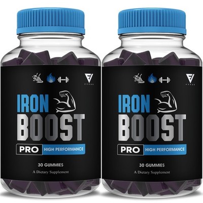 (2 Pack) Iron Boost Pro Performance Gummies, IronBoost Pro (2 Month ...