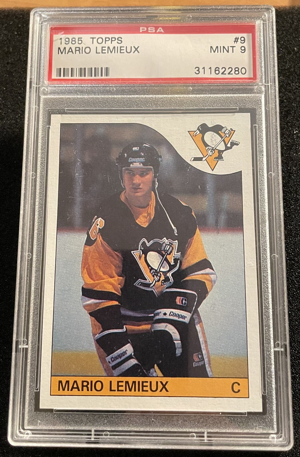 1985 Topps #9 Mario Lemieux PSA 9 Mint Rookie Card…Pittsburgh Penguins ...