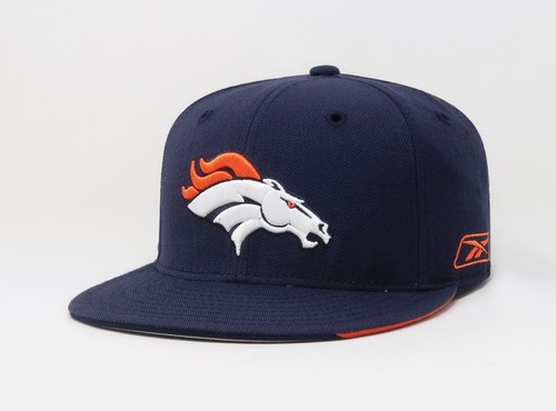 Reebok Men Women Cap Denver Broncos Navy Blue Sideline Home Flat Brim ...