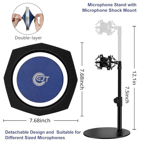 Microphone Isolation Ball Shield with Mic Stand & Shock Black | eBay