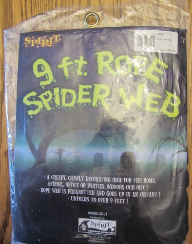 Spirit Halloween Preknotted 9 Ft Rope Black Spider Web, New in Package ...