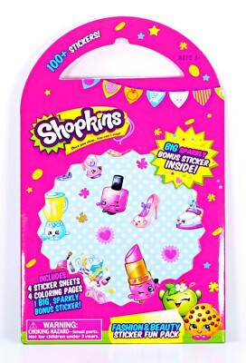 Shopkins Sticker Fun Pack Sticker Sheets Fashion Beauty Coloring Pages ...