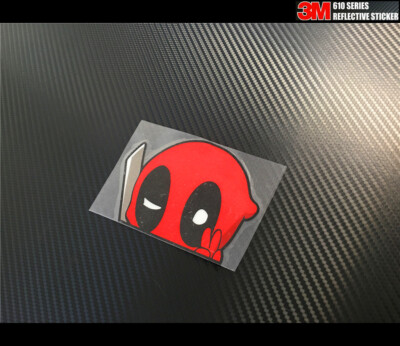 Deadpool funny Sticker Cute window peeking JDM Reflective Decal | eBay ...