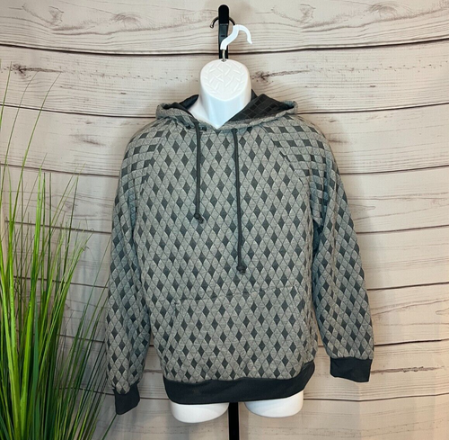 BEVEL MEN'S HOODED PULLOVER SWEATER FLEECE LONG SLEEVE PATTERNED HOODIE ...