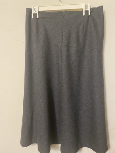 TALBOTS BLACK LABEL GRAY FIT & FLARE MIDI SKIRT WORSHIP BUSINESS TRAVEL ...