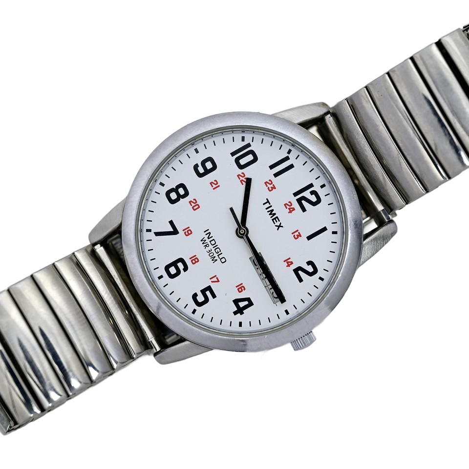 Timex Quartz Men's Easy Reader Wrist Watch Indiglo 35mm | eBay