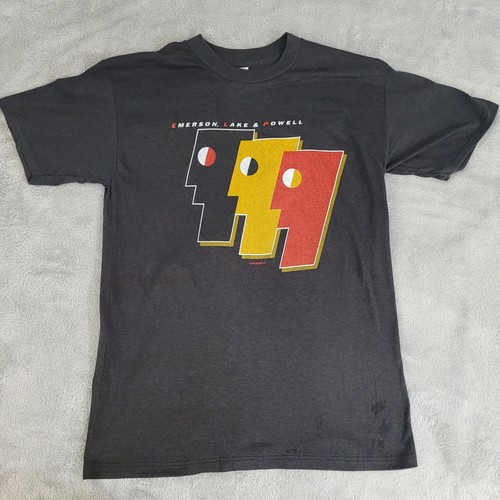 Vintage 1986 Emerson Lake Powell Shirt Medium/Large Black Prog Rock ...
