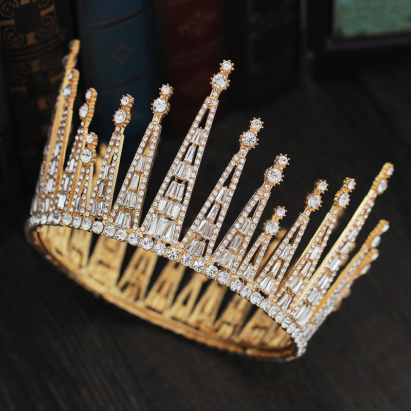 Wedding Crown Round Generic Bridal Wedding Alloy Crown Simple Style