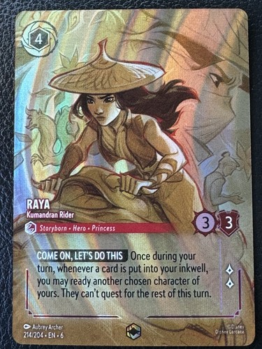 DISNEY Lorcana AZURITE SEA Enchanted Alternate Art RAYA 214/204 ! | eBay