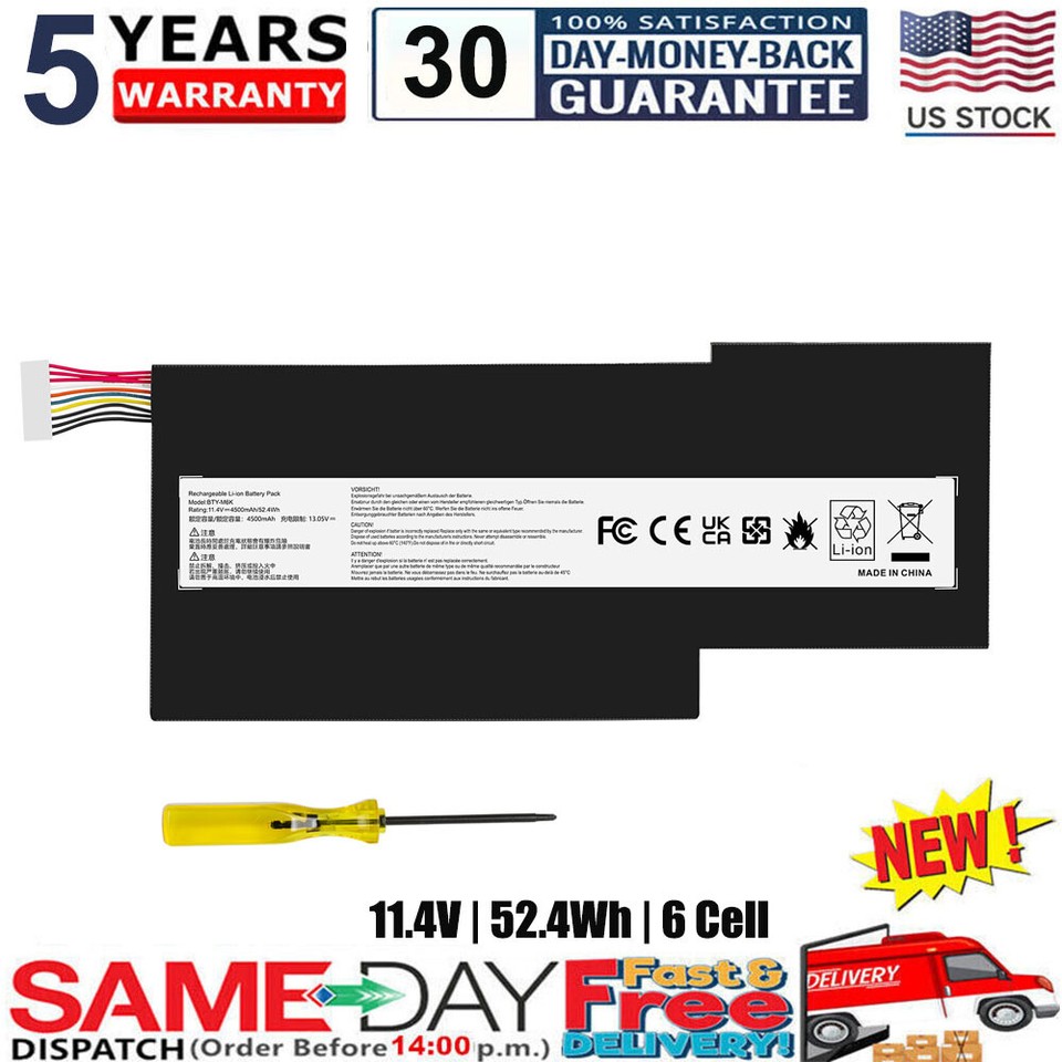 Battery for MSI GF75 Thin 3RD 8SC 8RD 8RC 8RX 9SC GF65 GS73 8RF BTY-M6K ...