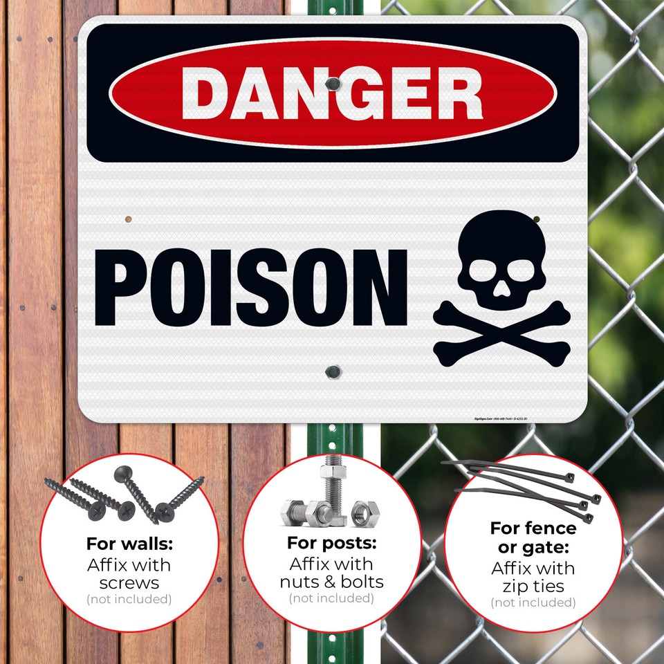 Poison Sign, OSHA Danger Sign, | eBay