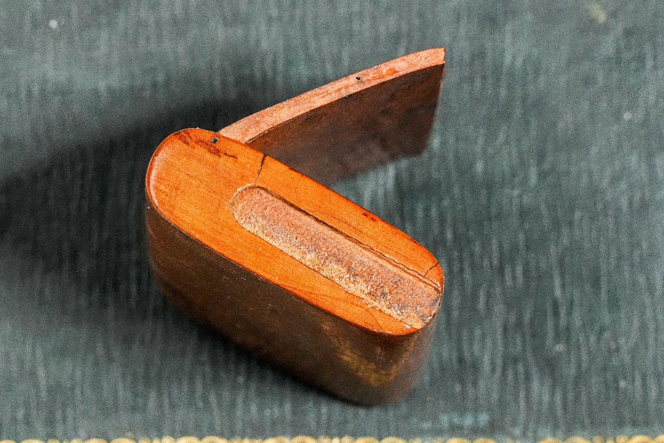 Fantastic Antique Handmade Burlwood Snuff Box Hand Painted Scottish ...