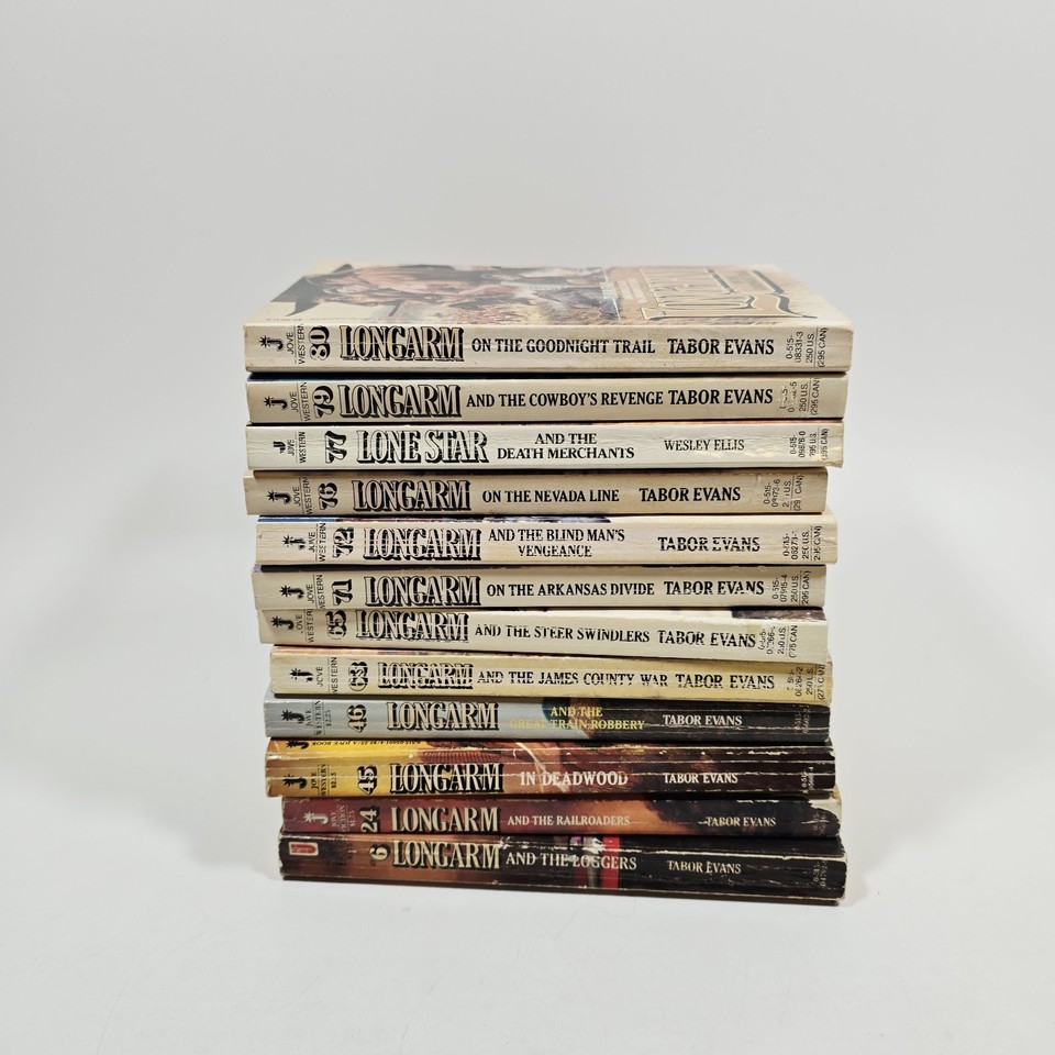 Lot of 12 Longarm Series by Tabor Evans Vintage Adult Western Paperback ...