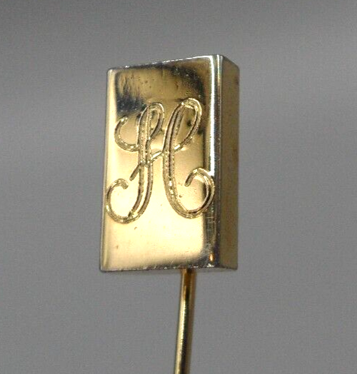 Vintage Stick Lapel Pin Initial Letter H Script Cursive Gold Tn ...