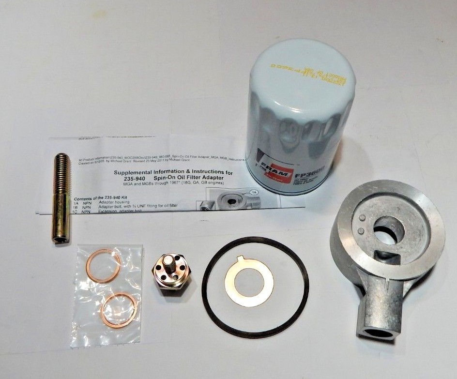 1955-1967 MG MGA MGB Oil Filter Adaptor for MG MGA MGB Wix Fram Oil ...