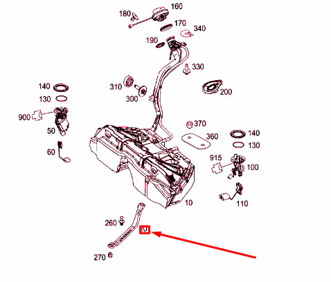 MERCEDES-BENZ E-CLASS W212 FUEL TANK RETAINING STRAP A2124700140 NO ...